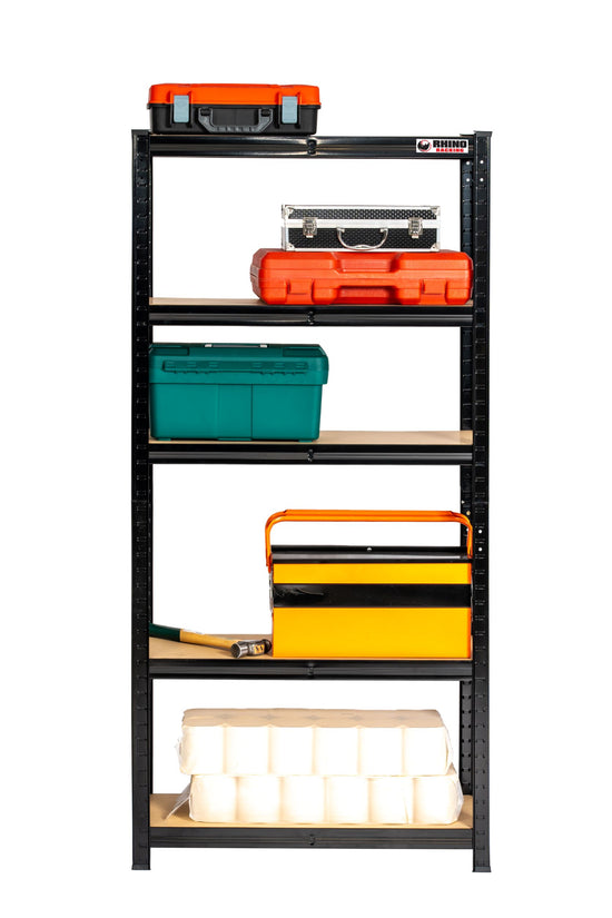 Rhino Racking: 150x75x30cm Black 1000kg Garage Shelving